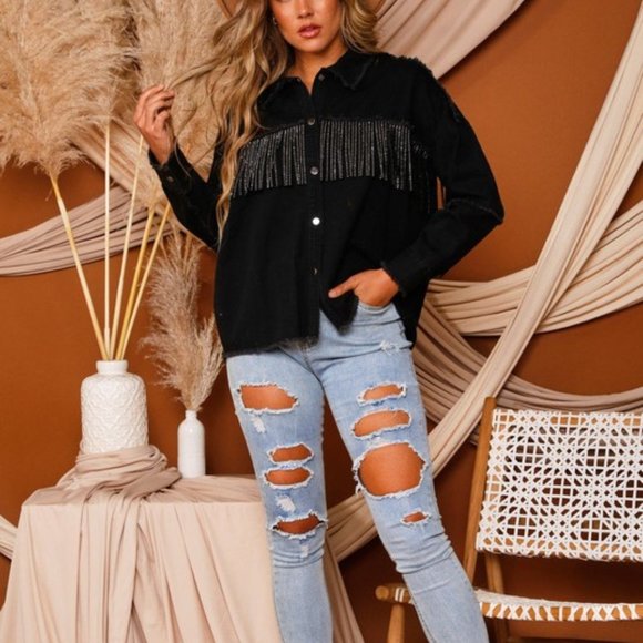 Fantastic Fawn | Jackets & Coats | Fantastic Fawn Rhinestone Fringe ...